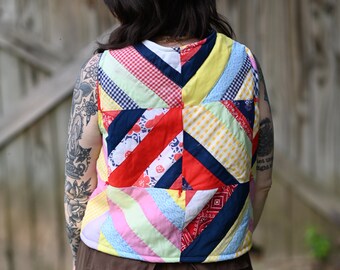 Quilted Patchwork Vest - Etsy