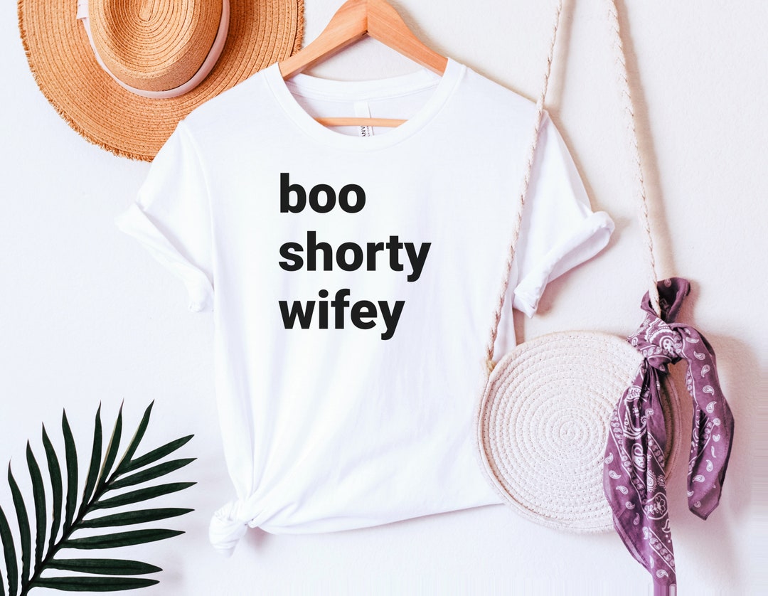 Boo Shorty Wifey Shirt, Matching Couple Tshirt, Girlfriend Short Sleeve ...
