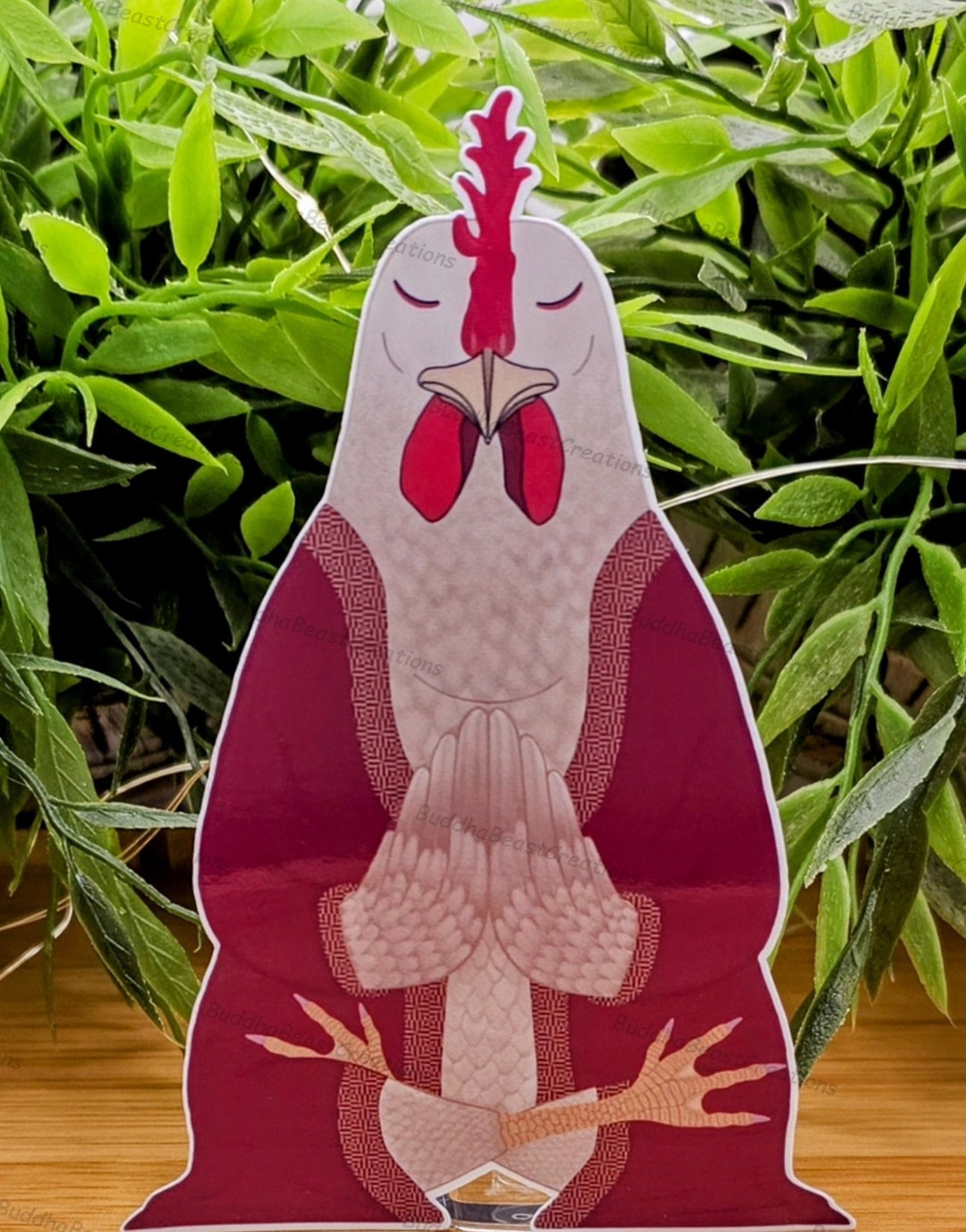 Mediating Chicken Decal Sticker, Permanent and Water-resistant Vinyl - Etsy