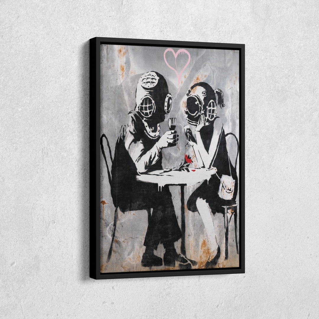 Banksy Love Mask Canvas Wall Art Home Decor Framed Poster Print - Etsy