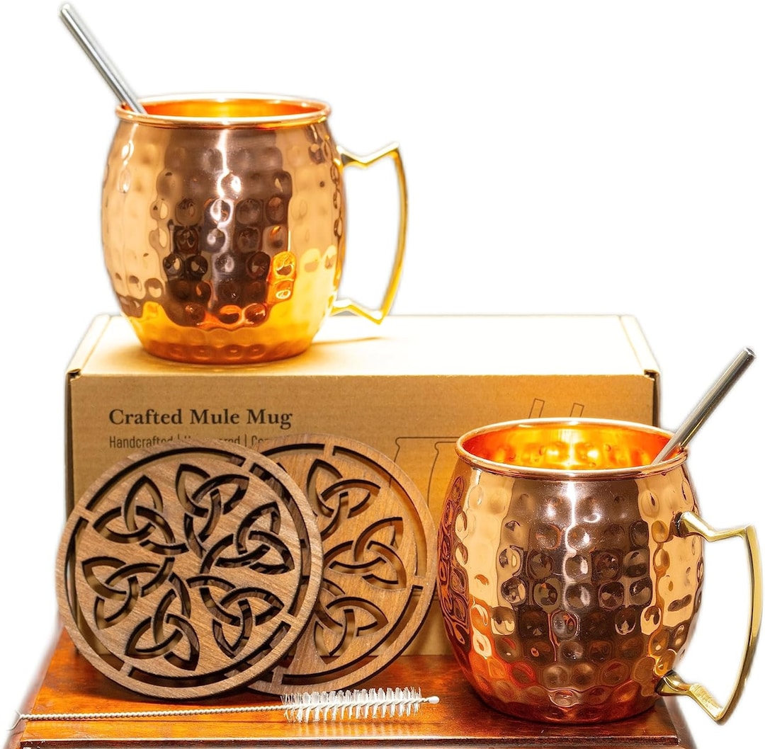 Premium Copper Moscow Mule Mug Set - Etsy