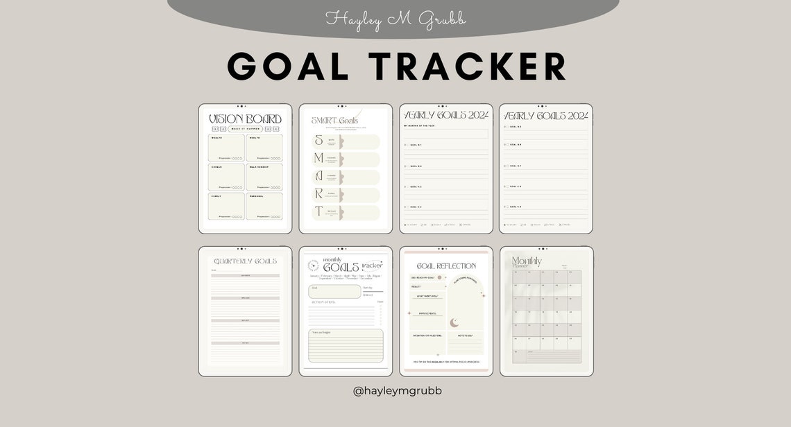 Goal Tracker 2024, Lifestyle Planner, SMART Goals, Yearly Goal Tracker ...