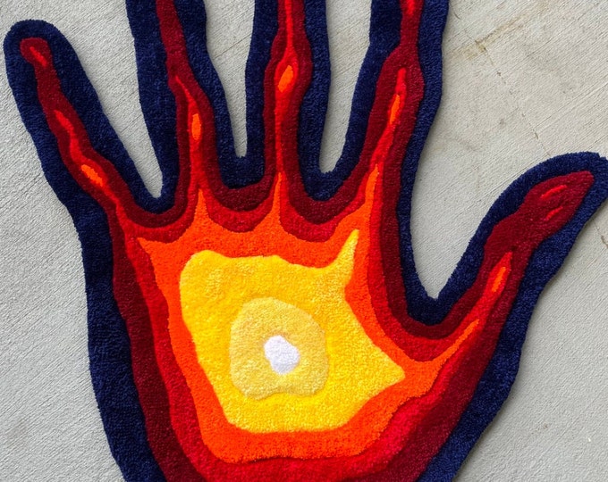 Thermal Heart Tufted Rug, Custom 3D Fluffy Rug, Floor Art, Wall Art Rug ...