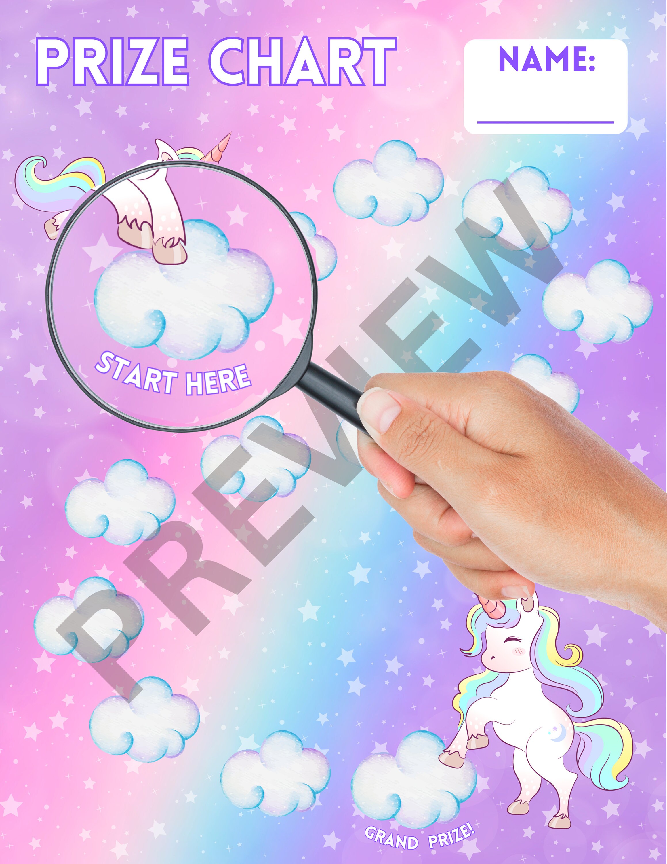 Printable Kids Sticker Prize Chart for School, Home, Chores, Good ...