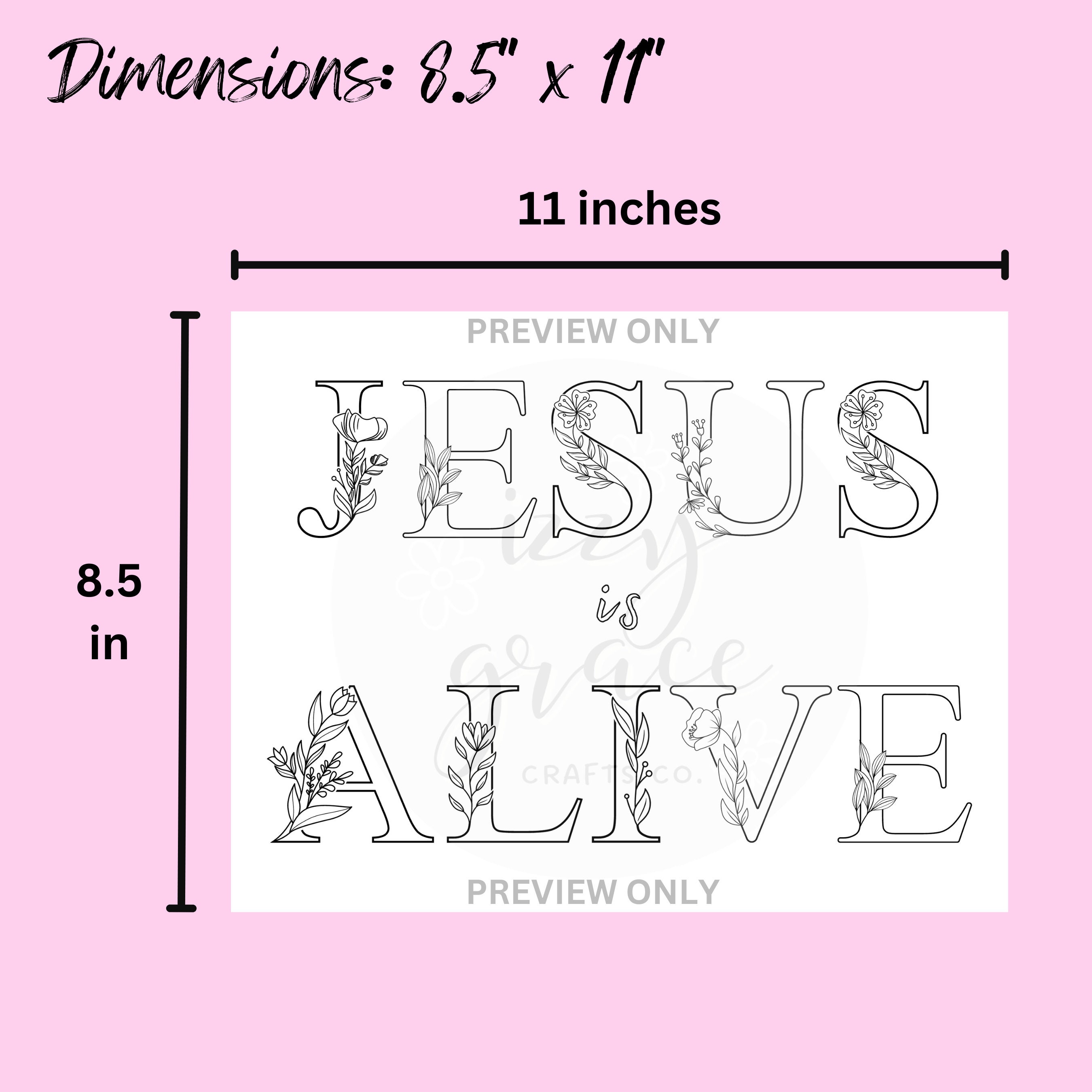 Jesus is Alive Easter Coloring Page - Etsy