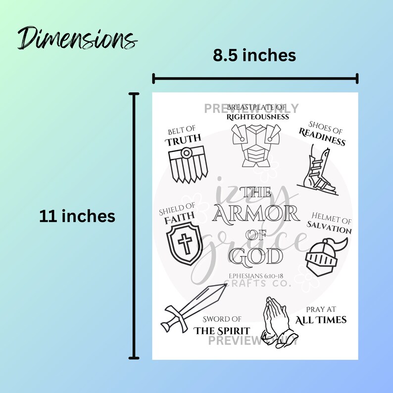Armor of God Coloring Page - Christian Faith Kids' Coloring Sheet Craft ...