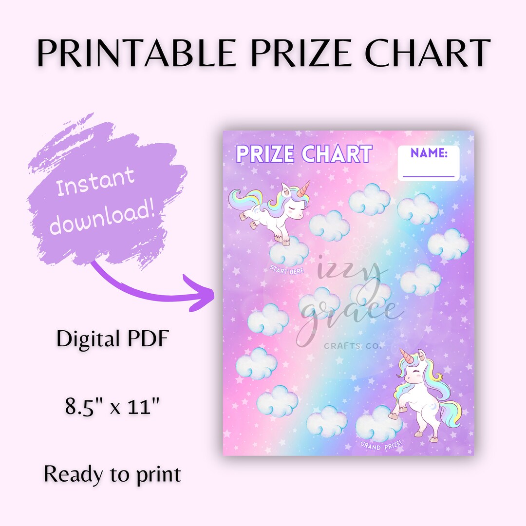 Printable Kids Sticker Prize Chart for School, Home, Chores, Good ...