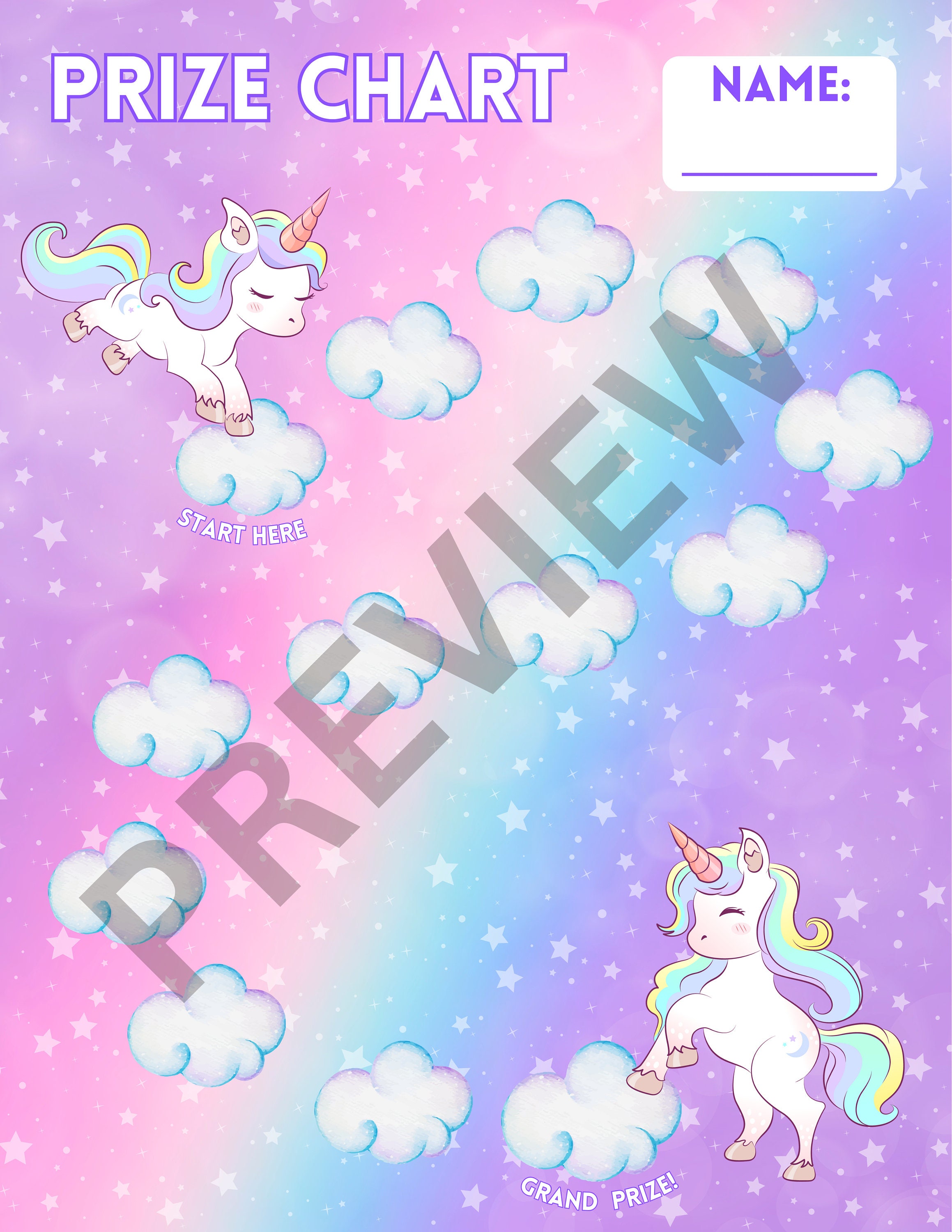 Printable Kids Sticker Prize Chart for School, Home, Chores, Good ...