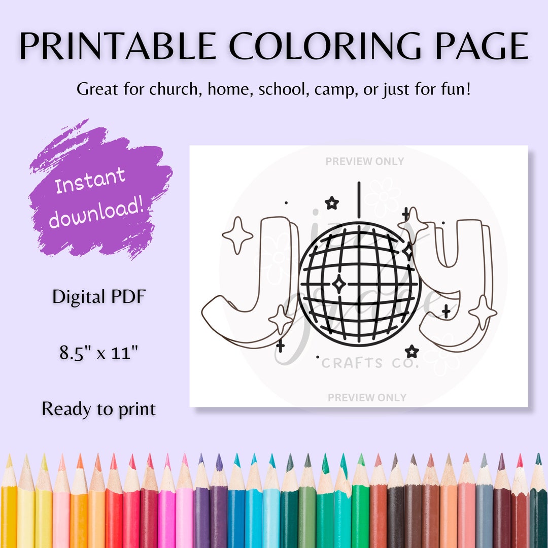 Joy Coloring Page - Christian Faith Kids' Coloring Sheet Craft- for ...