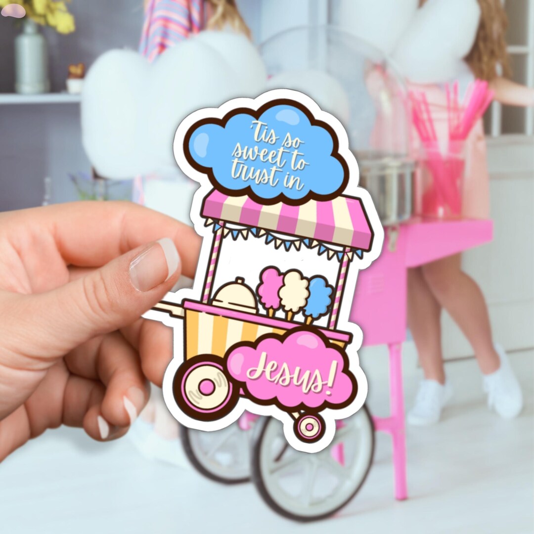 Tis so Sweet to Trust in Jesus Cotton Candy Sticker - Kiss-cut ...