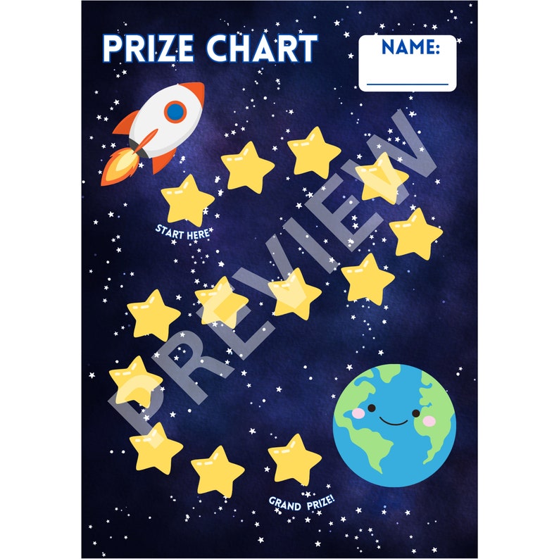 Printable Kids Sticker Prize Chart for School, Home, Chores, Good ...