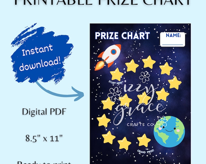 Printable Kids Sticker Prize Chart for School, Home, Chores, Good ...