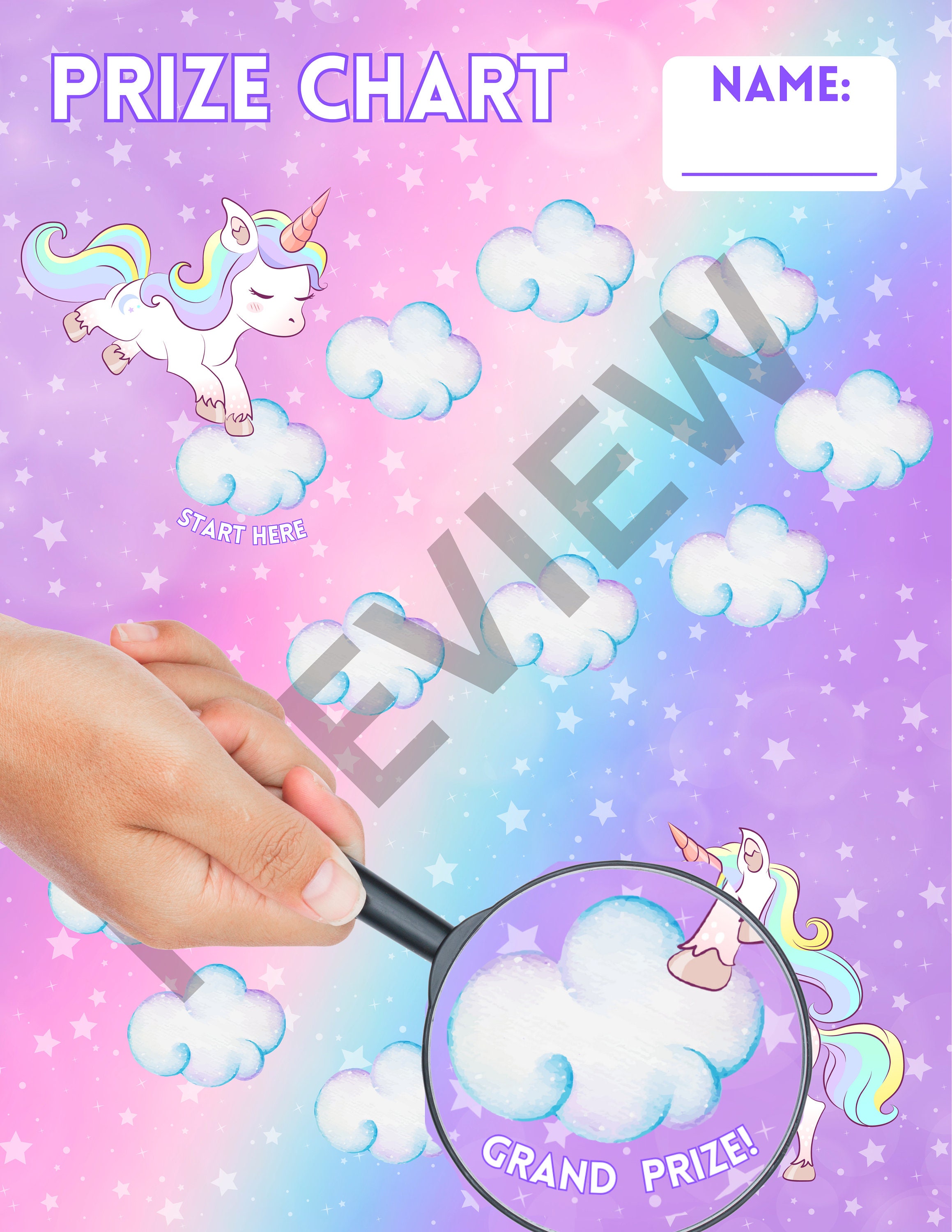 Printable Kids Sticker Prize Chart for School, Home, Chores, Good ...