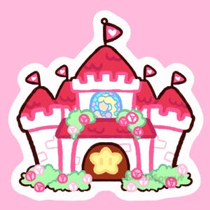 Princess Peach's Castle 3" Glossy Vinyl Sticker - Etsy