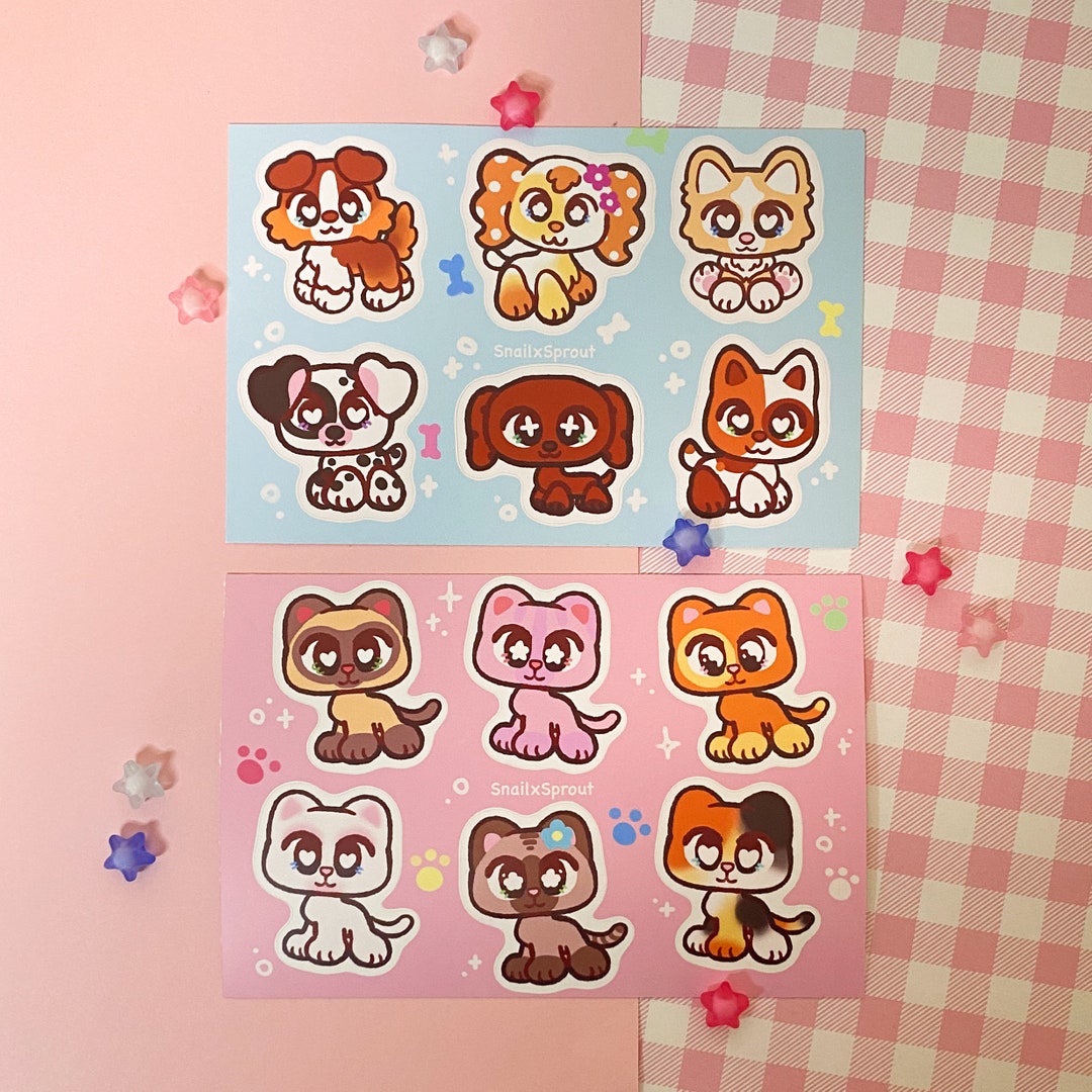 Littlest Pets Dogs or Cats 6 X 4" Vinyl Matte Sticker Sheet - Etsy
