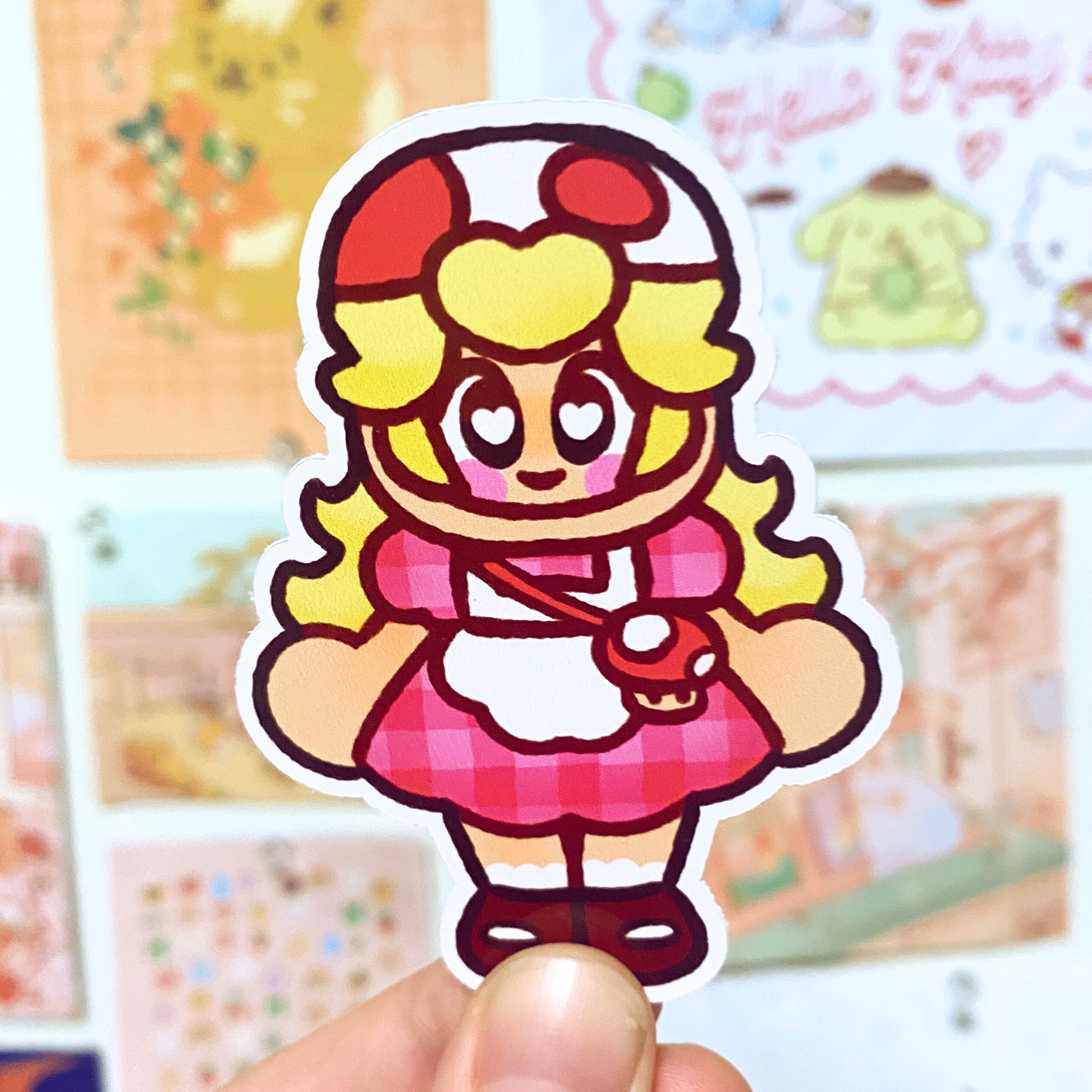 Cottagecore Princesses Peach or Daisy Glossy Waterpoof Vinyl 3 Stickers ...