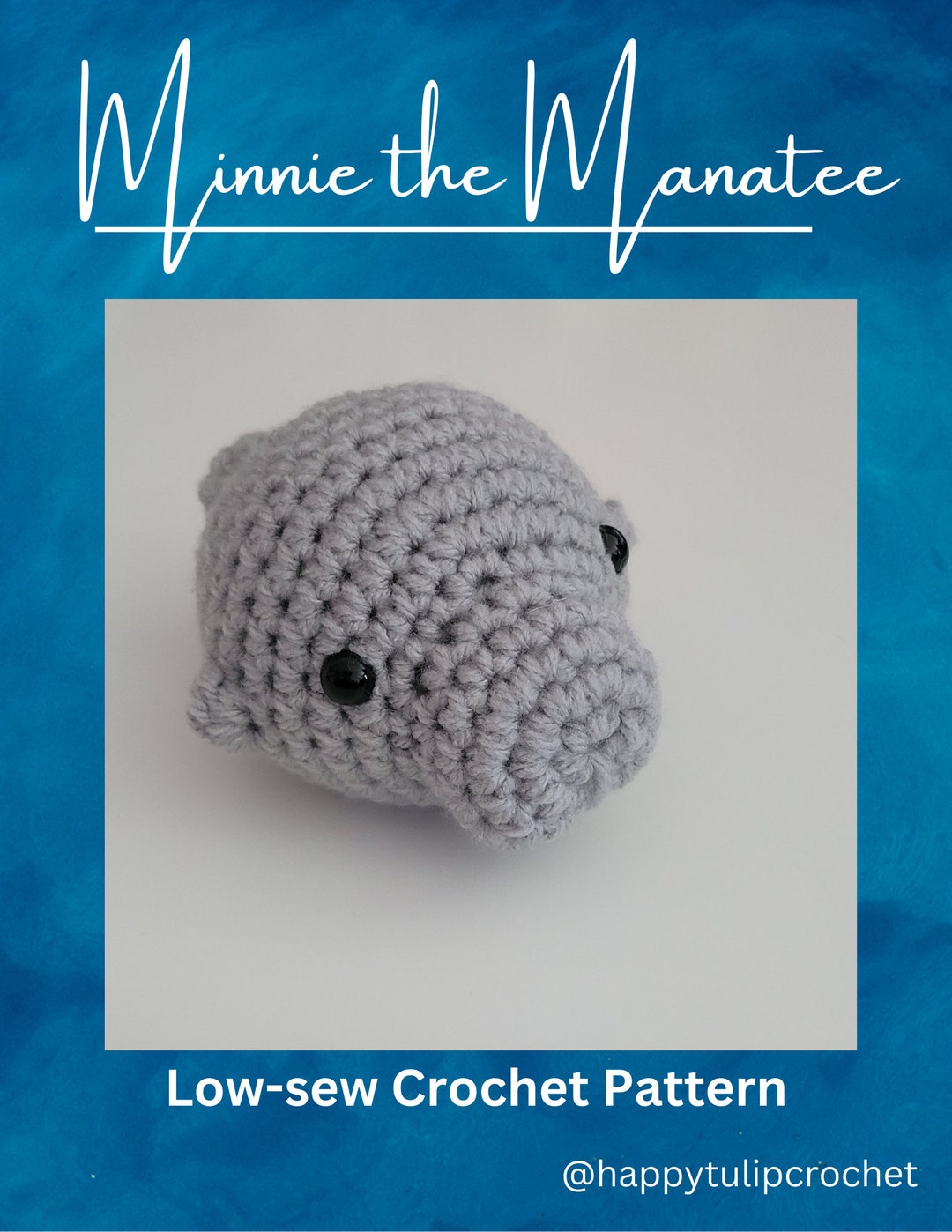 Minnie the Manatee: Low-sew Crochet Pattern Pdf (pdf Only) - Etsy