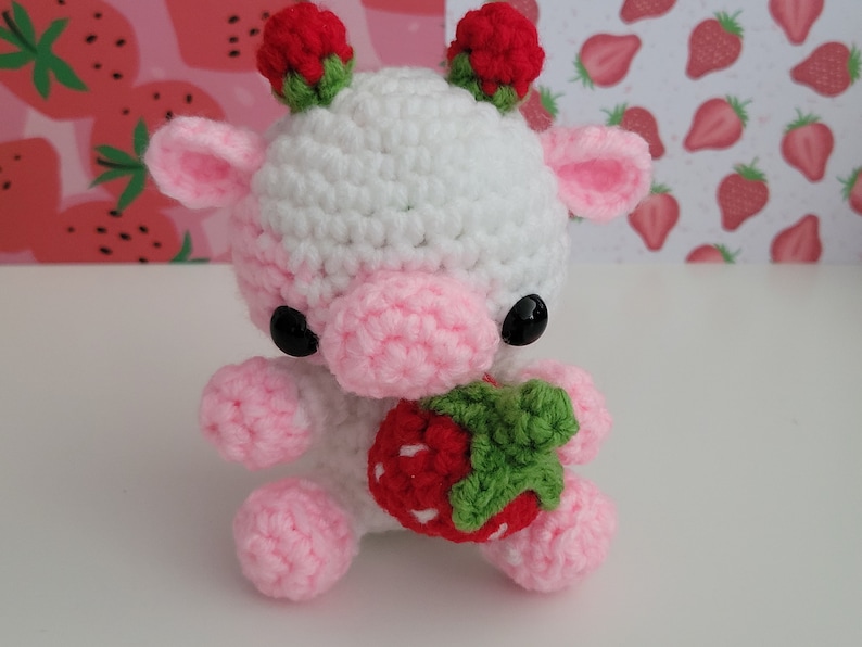 Strawberry Cow Plushie - Etsy
