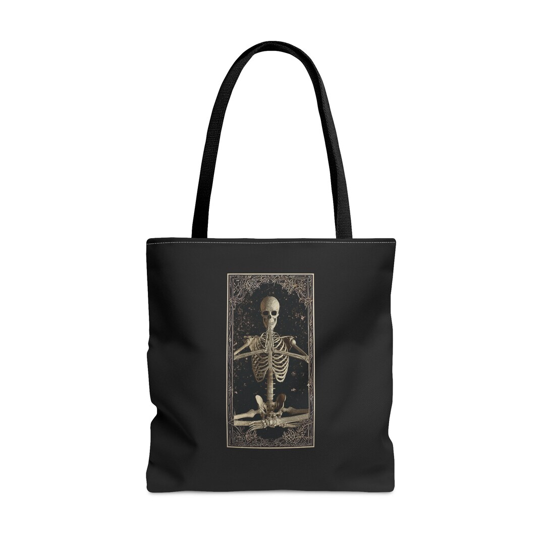 Tote Bag, Skeleton Tote, Skeleton Meditating, Halloween Tote, Edgy ...