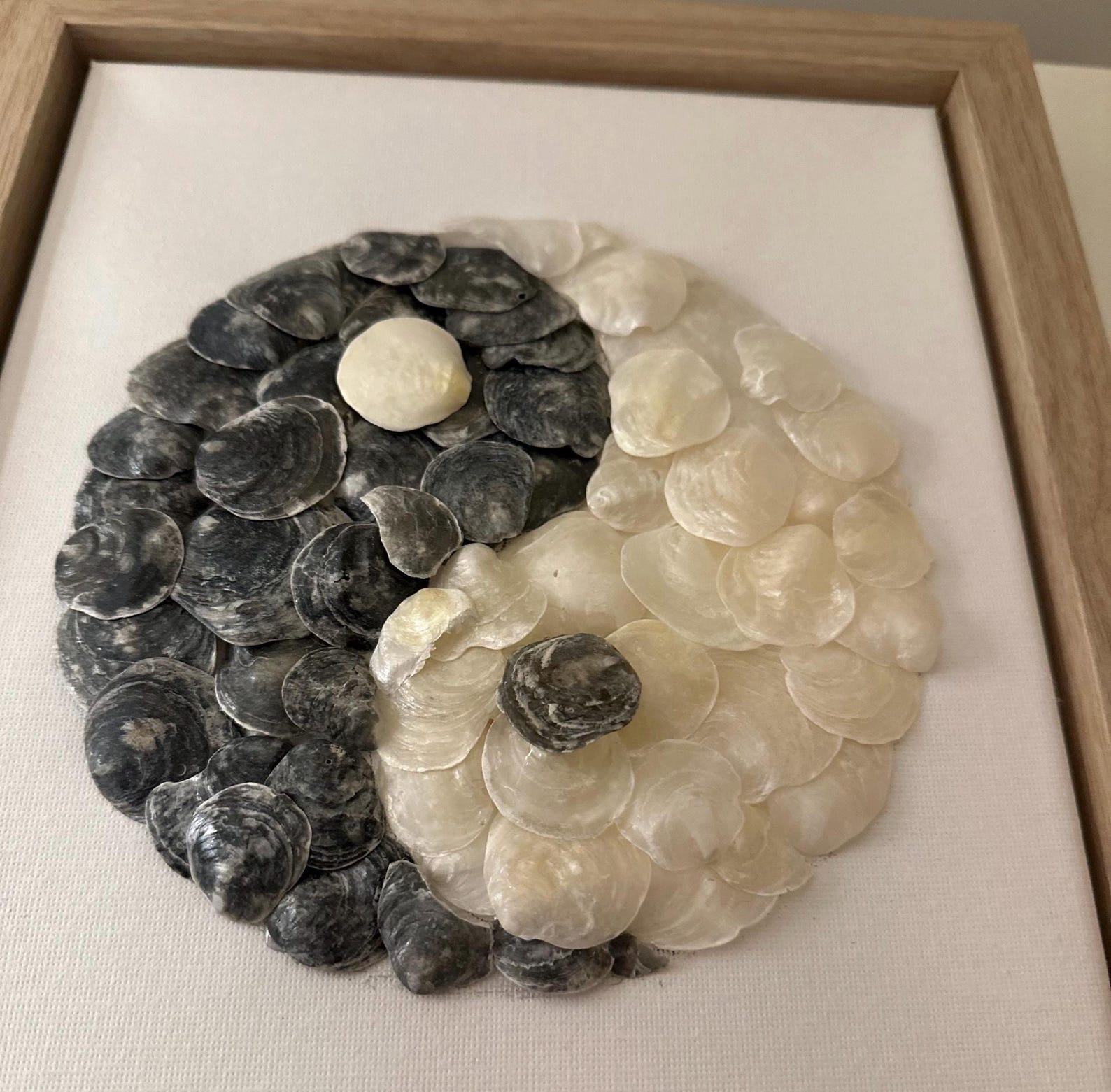 Yin Yang Seashell Art | Handmade Shell Wall Decor | Coastal Zen Home ...