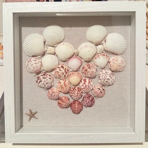 Handmade Ombre Shell Heart With White Shadow Box - Etsy