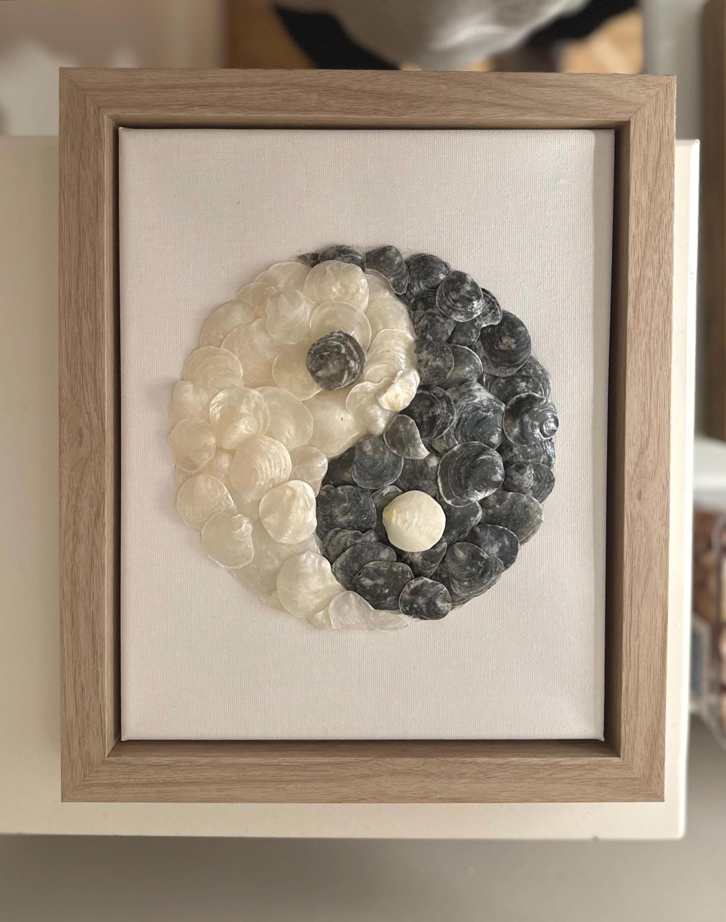 Yin Yang Seashell Art | Handmade Shell Wall Decor | Coastal Zen Home ...
