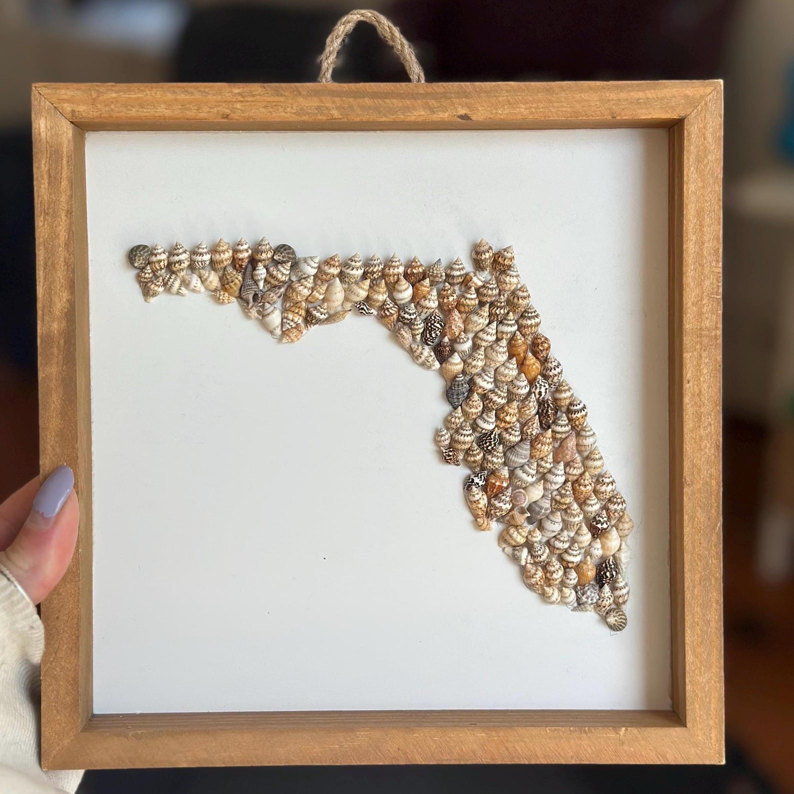Florida Shell Art | Handmade Seashell State Wall Decor | Coastal Home ...