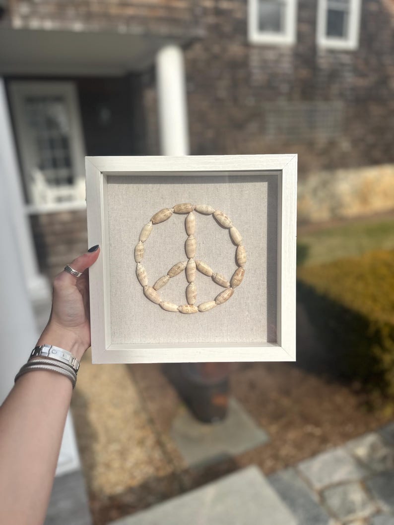 Seashell Peace Sign - Shell Peace Sign - Sanibel Island Olive Shell ...