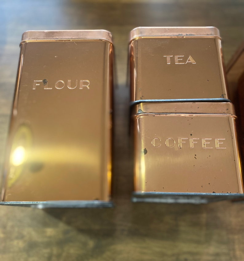 Set of 4 Stackable Vintage Square Canisters Garner Ware Canister Set ...