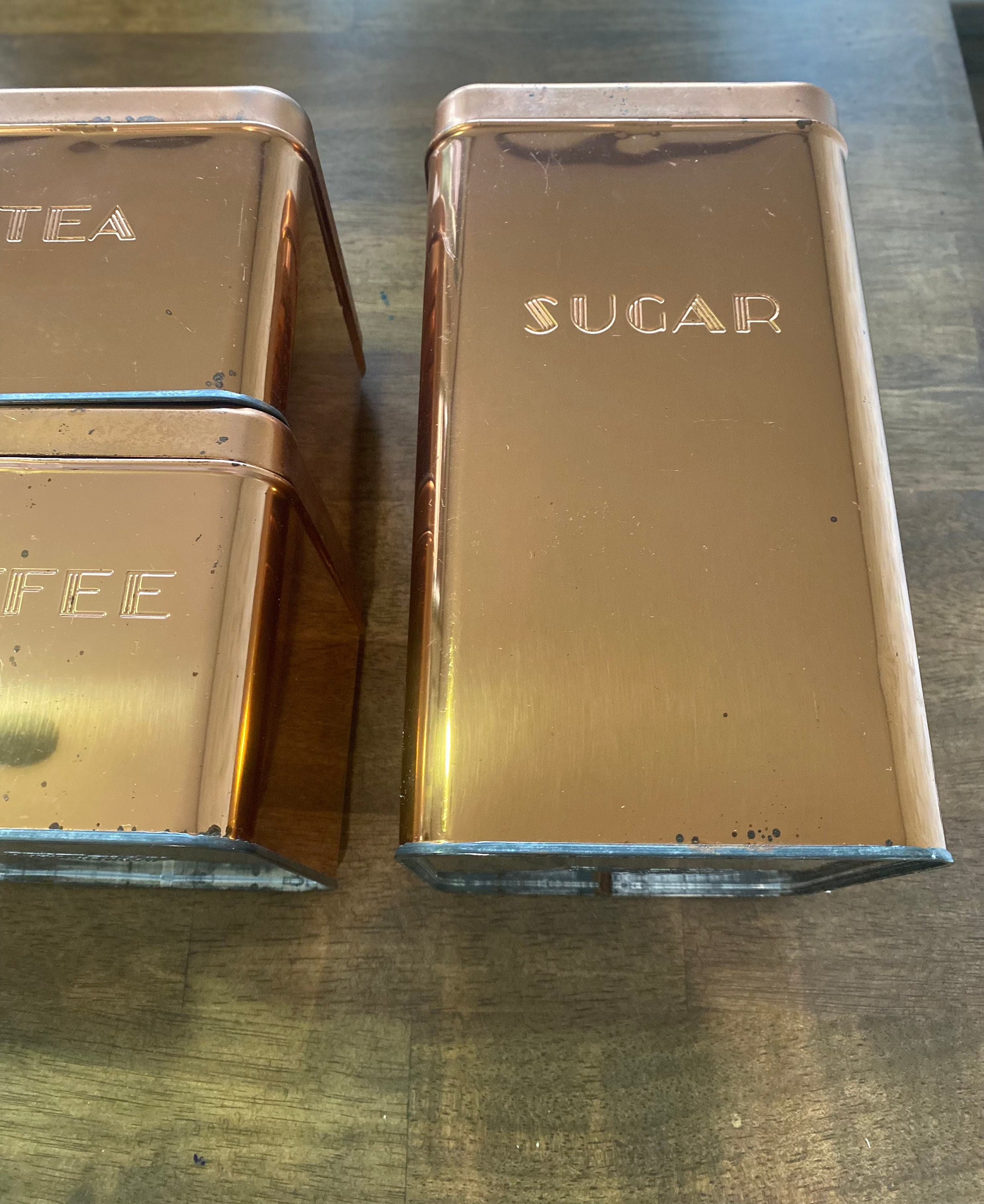 Set of 4 Stackable Vintage Square Canisters Garner Ware Canister Set ...