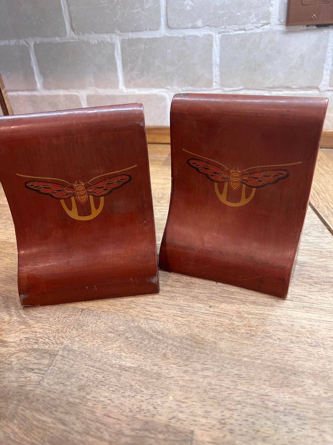 Butterfly Moth Insect Cicadas Wood Bookends Book Ends - Etsy