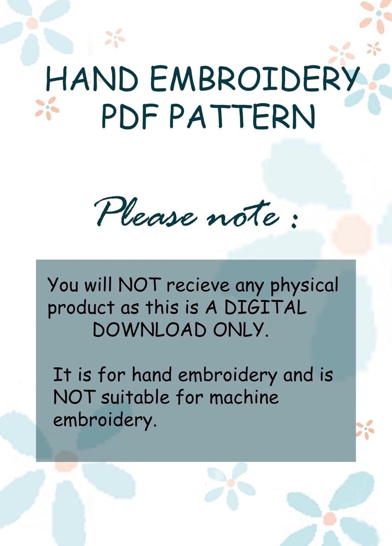 Floral Wreath Embroidery Pattern: Flower Border Design (digital PDF) - Etsy
