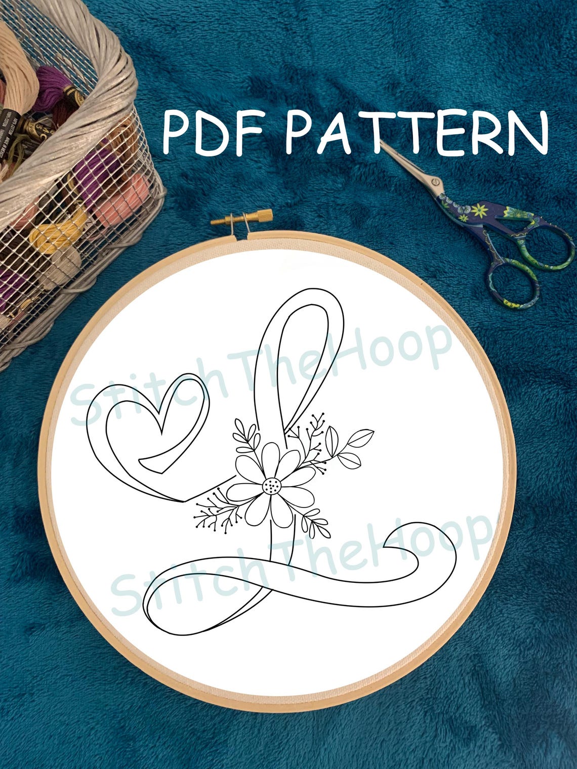 Floral Alphabet L Embroidery Pattern PDF Digital Download DIY Craft - Etsy