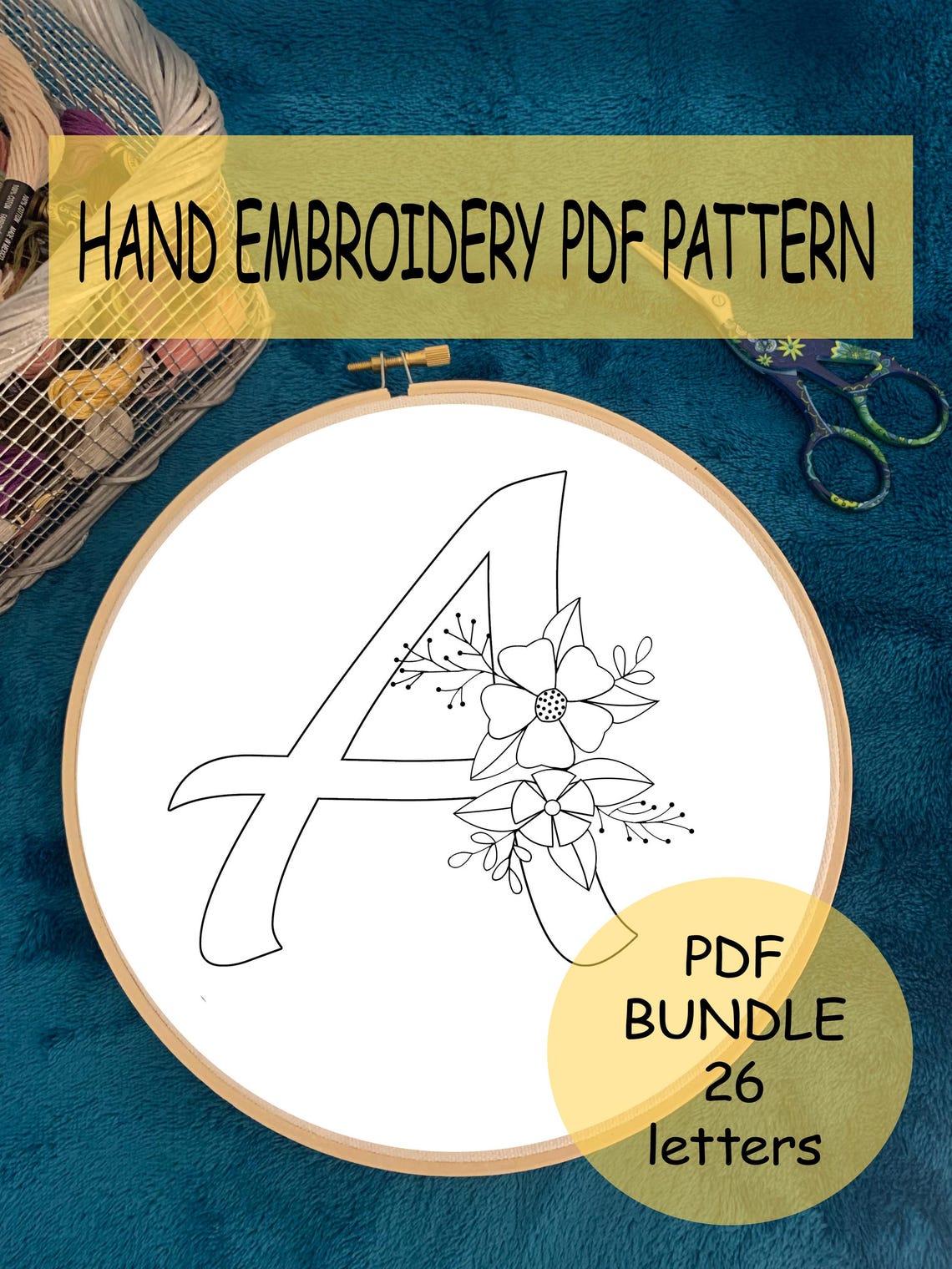 Floral Alphabet Hand Embroidery Pattern: 26 Letters (PDF Pattern) - Etsy