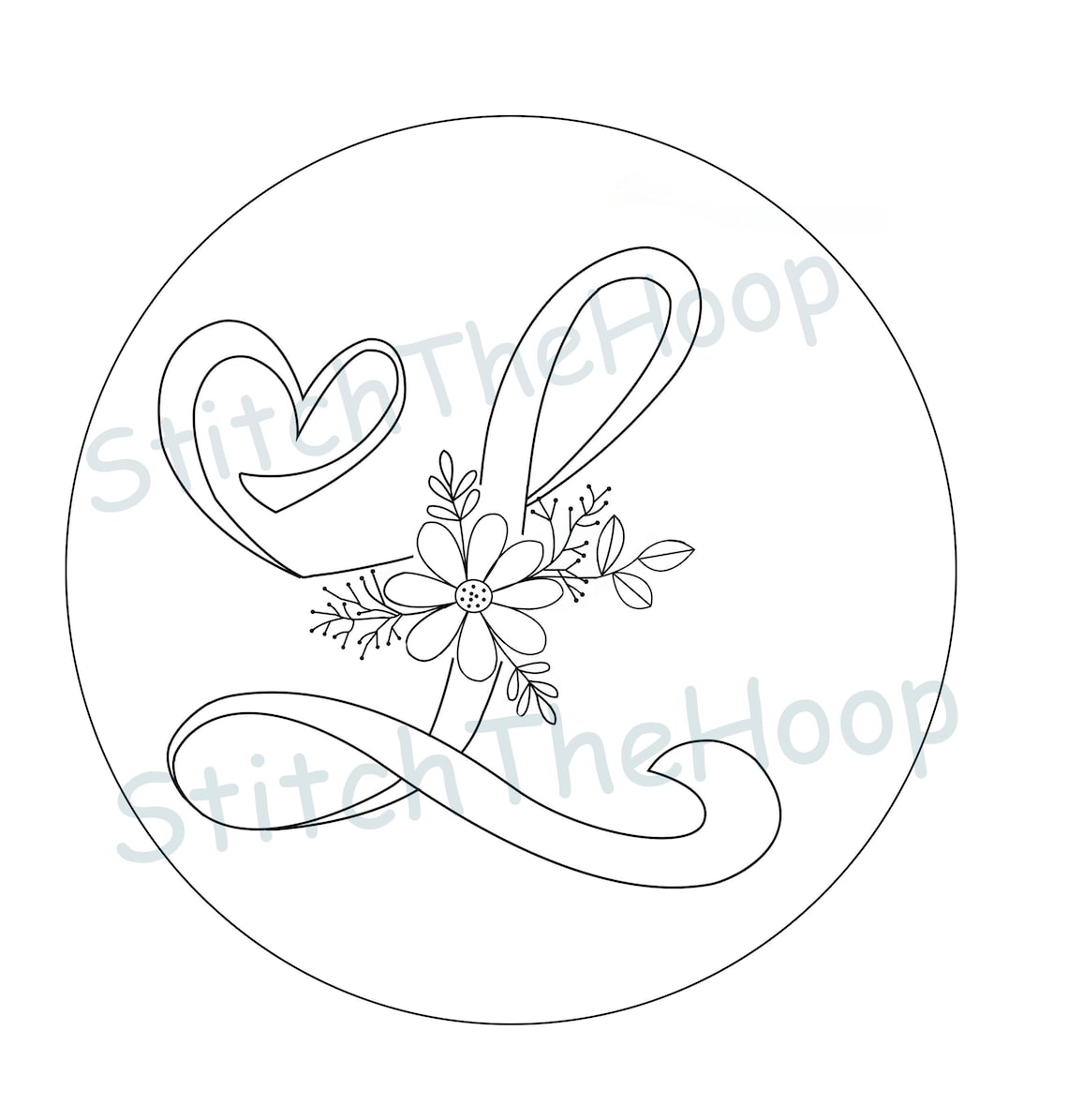 Floral Alphabet L Embroidery Pattern PDF Digital Download DIY Craft - Etsy