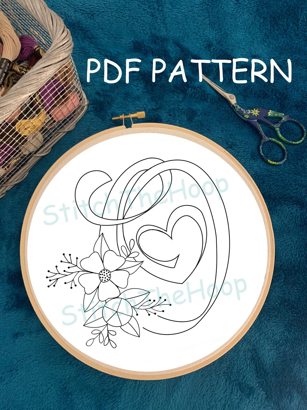 Floral Letter O Embroidery Pattern: DIY Initial (PDF Download) - Etsy