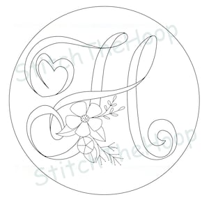 Floral Alphabet Letter H Embroidery Pattern PDF Instant Download DIY ...