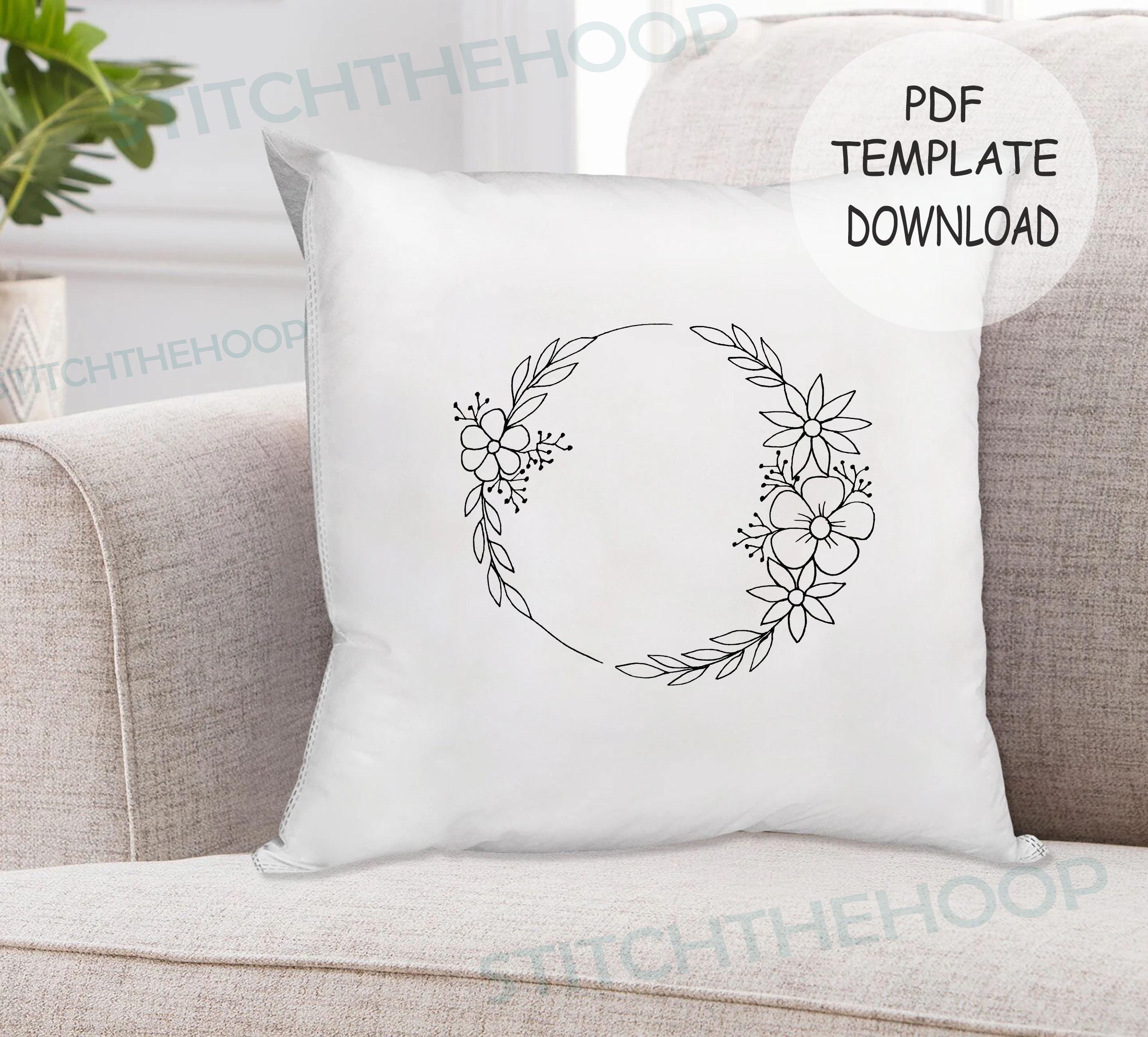 Floral Wreath Embroidery Pattern: Flower Border Design (digital PDF) - Etsy