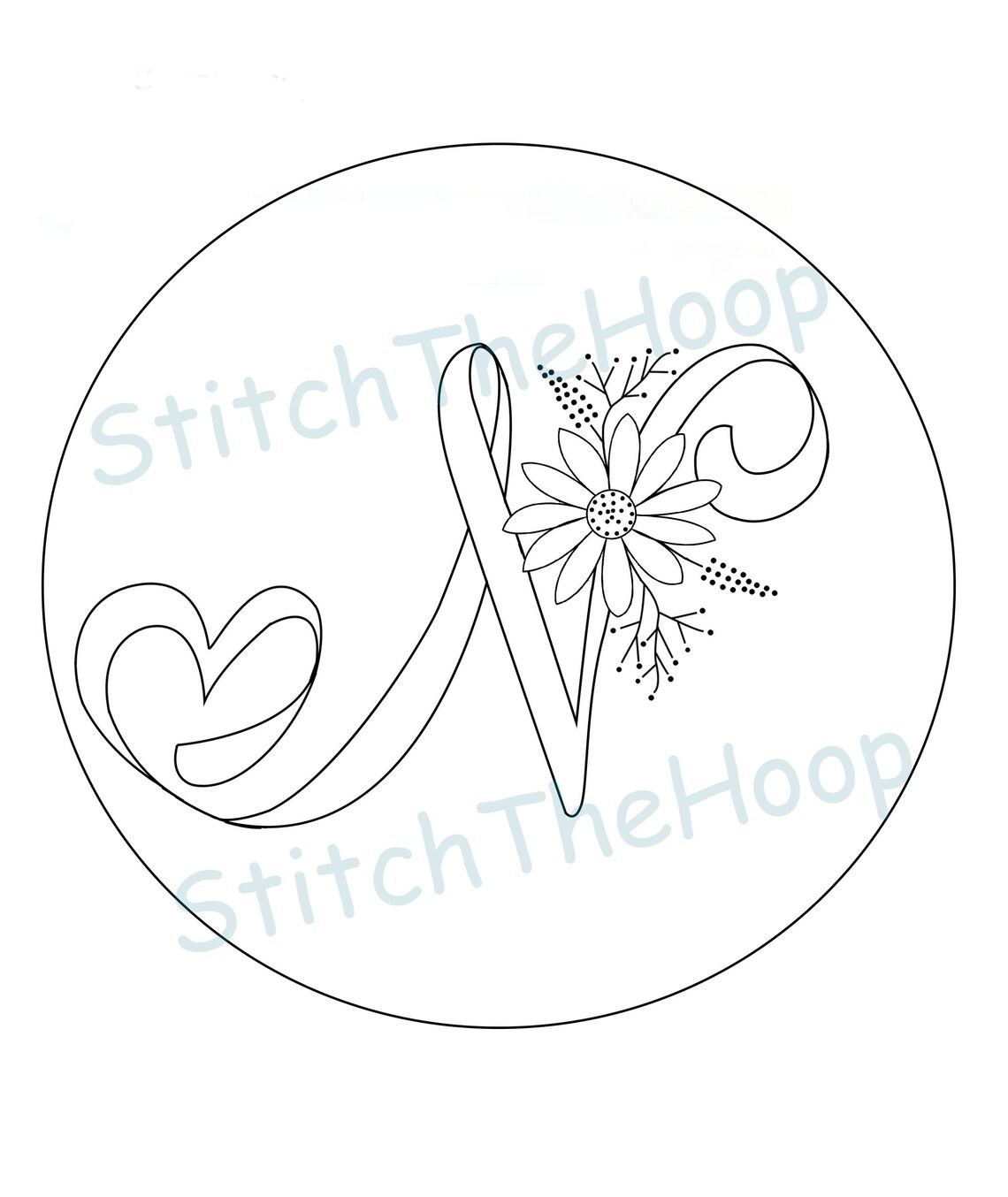 Floral Alphabet N Hand Embroidery Pattern PDF Digital Download DIY ...