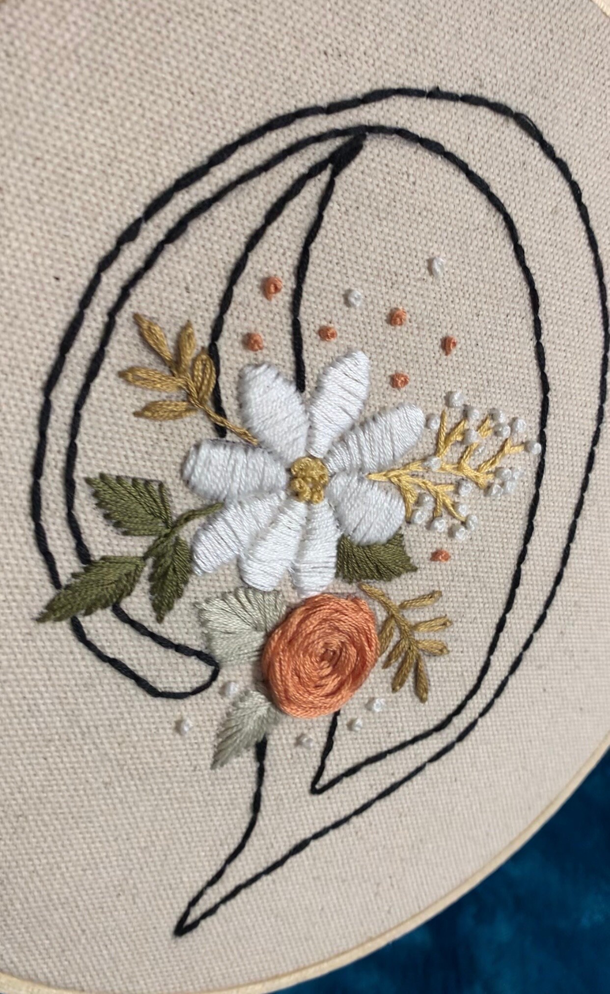 Floral Alphabet 'D' Embroidery PDF Pattern for DIY Crafting, Instant ...