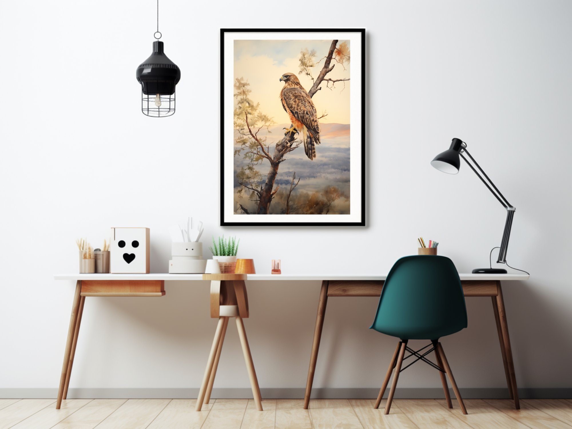 Alluring Red-tailed Hawk Sunrise Hunt Wildlife Wall Art, Nature ...