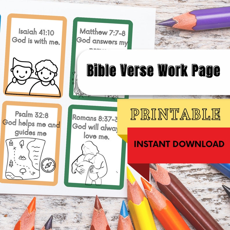 God Promises Coloring Flashcards, Bible Verses, Memory Verse ...