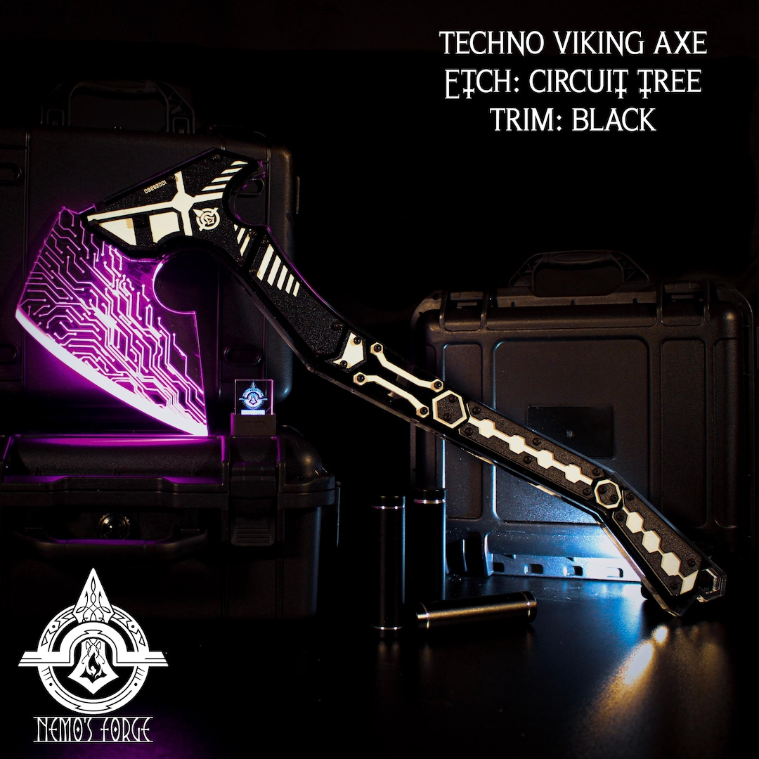 CUSTOM - the Techno Viking - Cyberpunk Weapon - LED Axe - Acrylic Axe ...