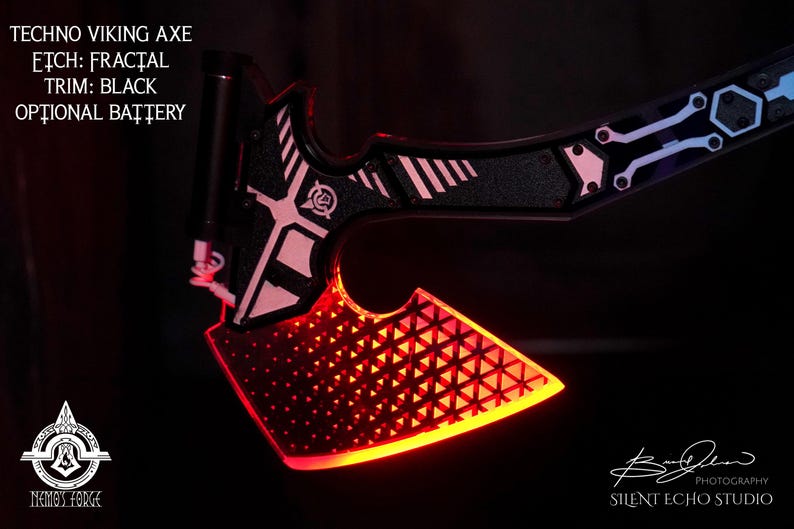 CUSTOM - the Techno Viking - Cyberpunk Weapon - LED Axe - Acrylic Axe ...