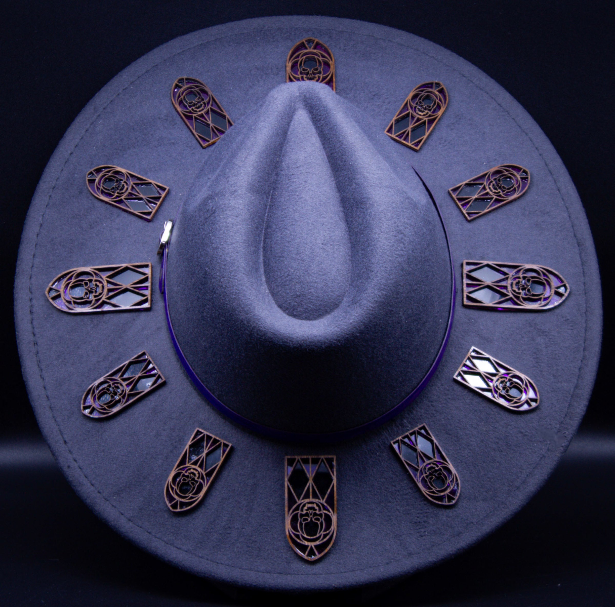 Customizable Stained Glass Skull Hat – Gothic Fashion, Memento Mori ...