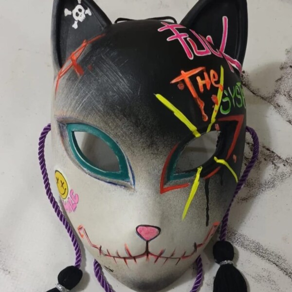 Japanese Cat Mask - Etsy