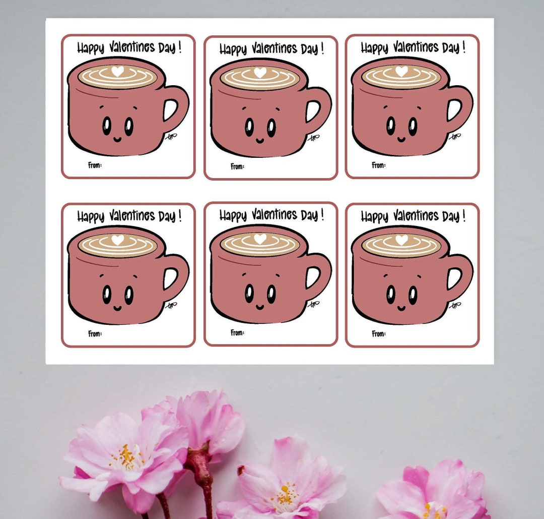 Printable PDF Cute Happy Valentines Day Cards Instant Digital Download ...