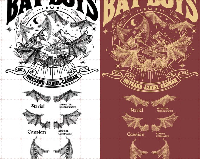 Acotar Wingspan Bat Boys PNG, Night Court Illyrians Shirt Designs ...