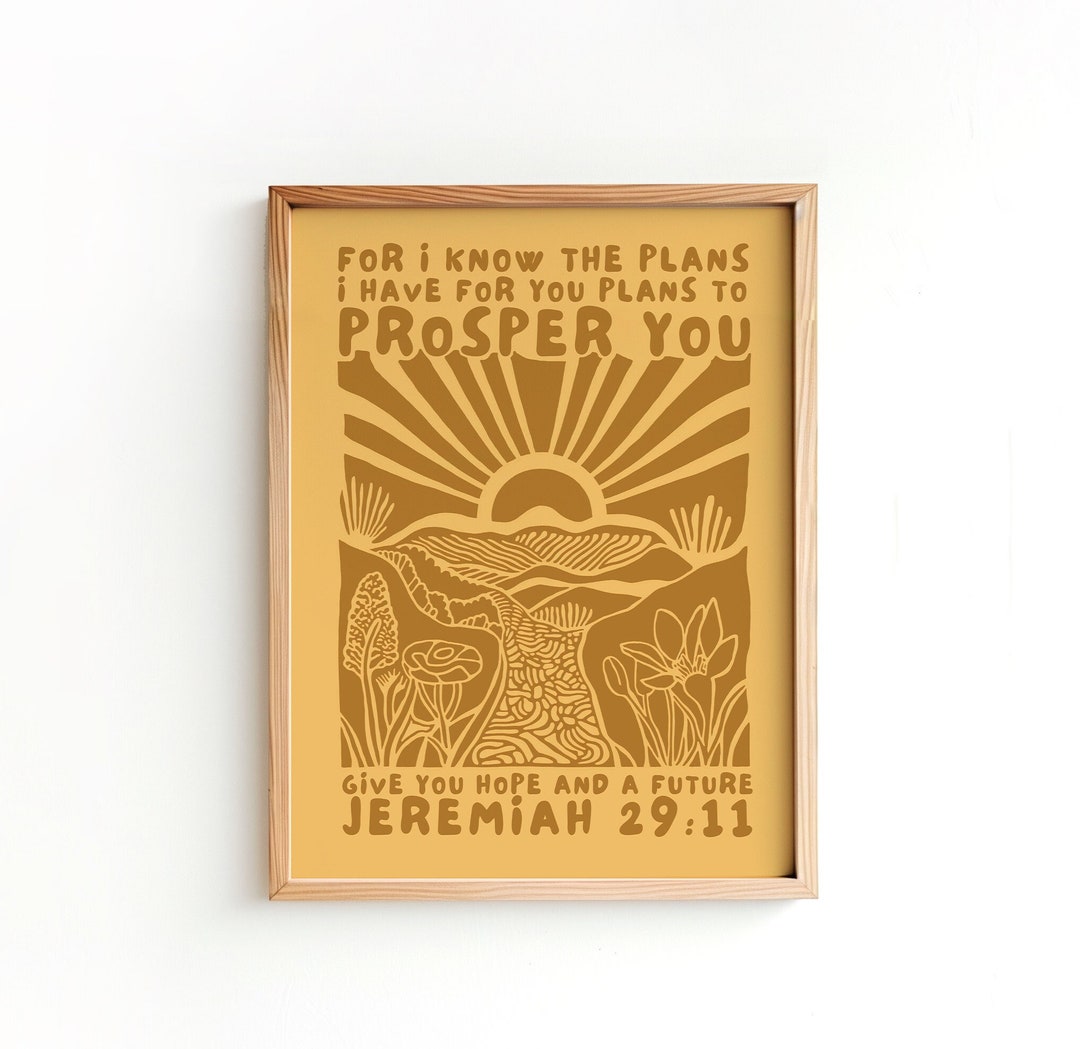 Jeremiah 29 11 - Bible Verse Wall Art Print Poster - Christian Gift ...