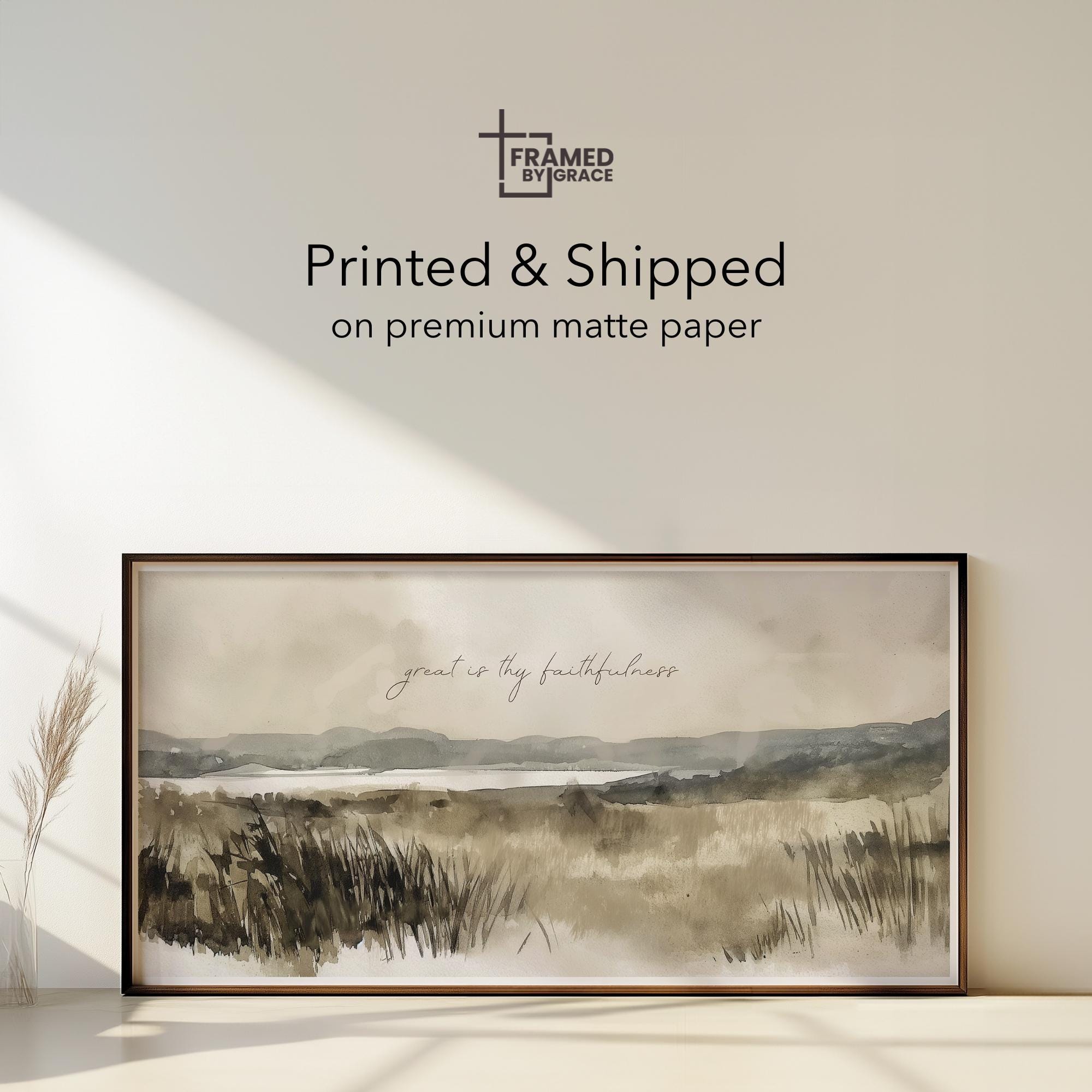 Great is Thy Faithfulness Watercolor Landscape Art Print - Minimalist ...